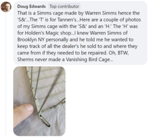 It’s a Warren Simms Vanishing Bird Cage! – MagicShow.Tips